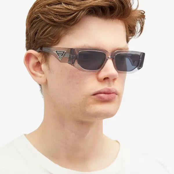 Prada Rectangle Frame Sunglasses - Transparent Asphalt/Dark
